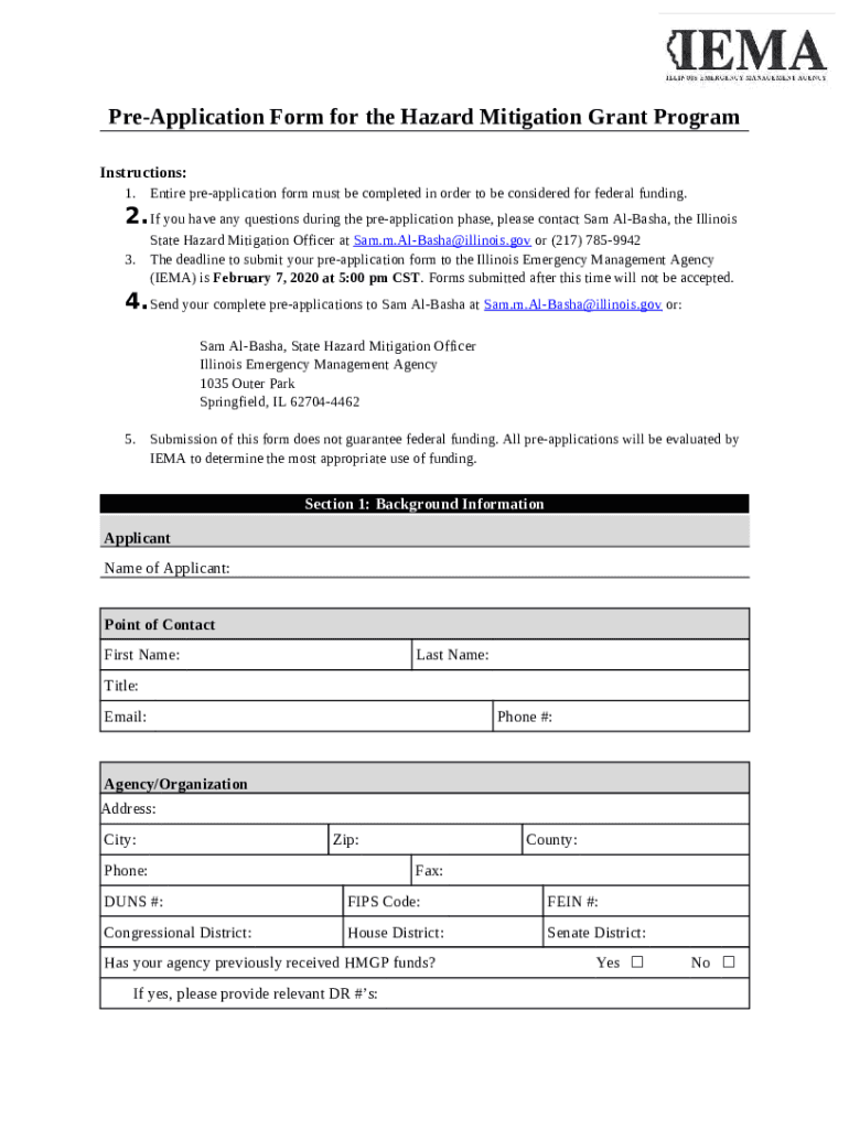 Pre-Application - public.iema.state.il.us - www2 illinois Doc Template ...