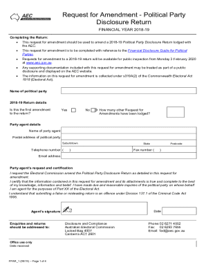 Fillable Online www.aec.gov.au forms filesRequest for Amendment ...