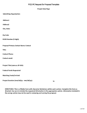 Fillable Online FY22 IPC Request for Proposal Template - USDA Fax Email ...