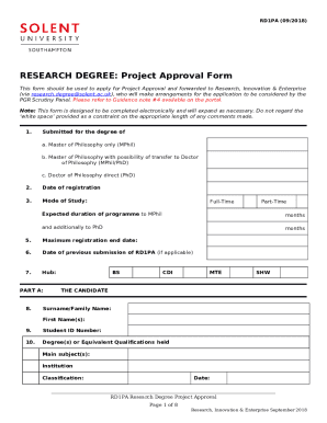 Project Approval for Research Degrees (RD1PA) - Solent University Doc ...