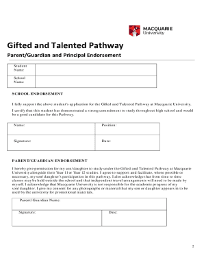 Fillable Online Application form - Gifted and Talented Fax Email Print ...