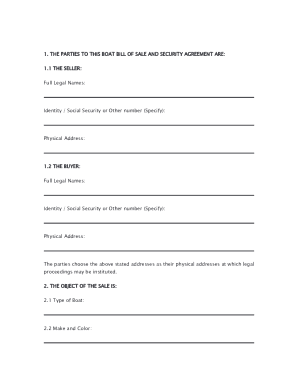 Fillable Online Free Boat Bill of Sale Template - Print or Download ...