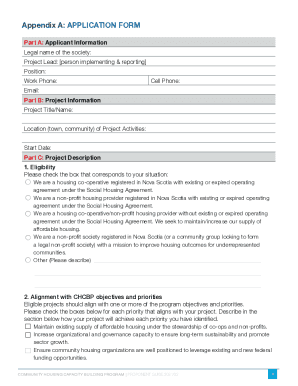 Fillable Online Appendix A: APPLICATION FORM - Nova Scotia Fax Email ...