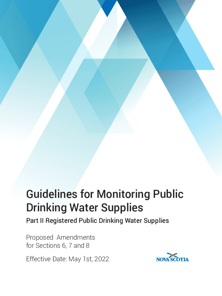 Fillable Online Guidelines for Monitoring Public Drinking Water ...