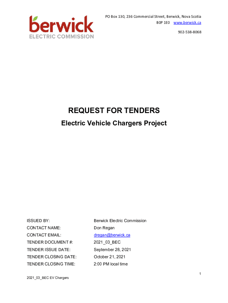 Fillable Online REQUEST FOR TENDERS - Procurement novascotia.ca Fax ...
