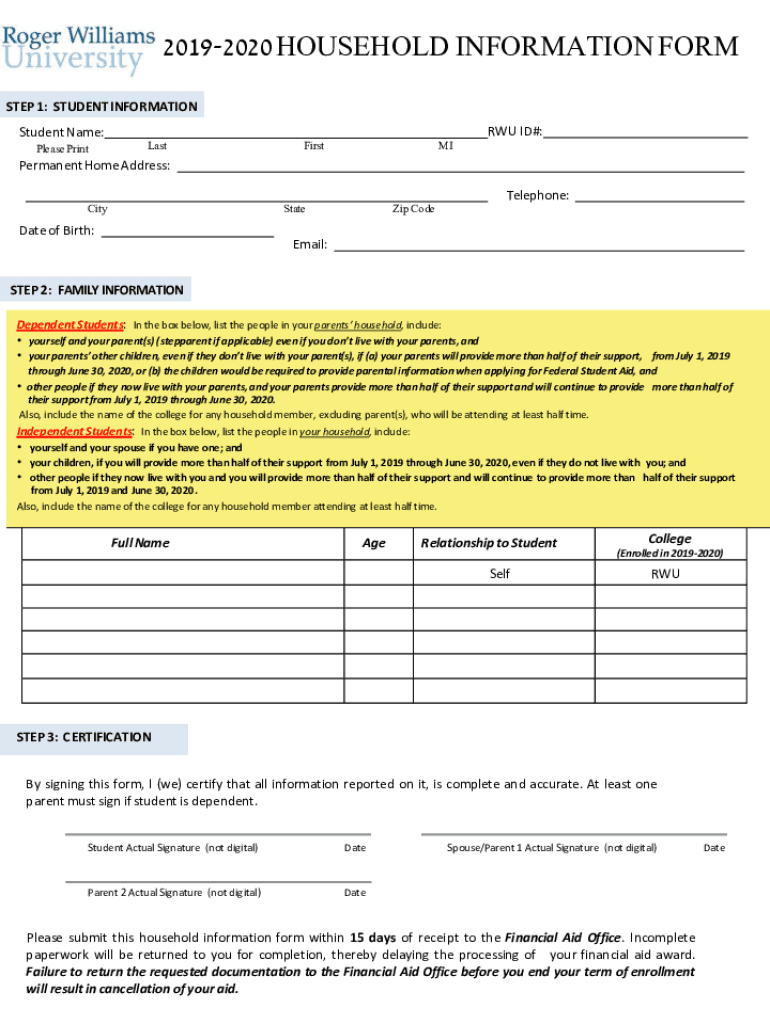 Fillable Online Fill - Free fillable Form 20192020: Household Resources ...