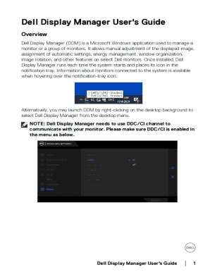 Fillable Online Dell S2422HG Monitor Dell Display Manager User's Guide ...