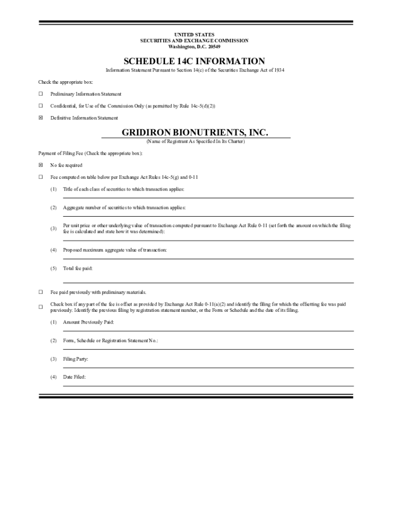 Fillable Online Schedule 14C - SEC Fax Email Print - pdfFiller