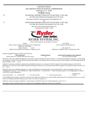 Ryder System, Inc Doc Template | pdfFiller