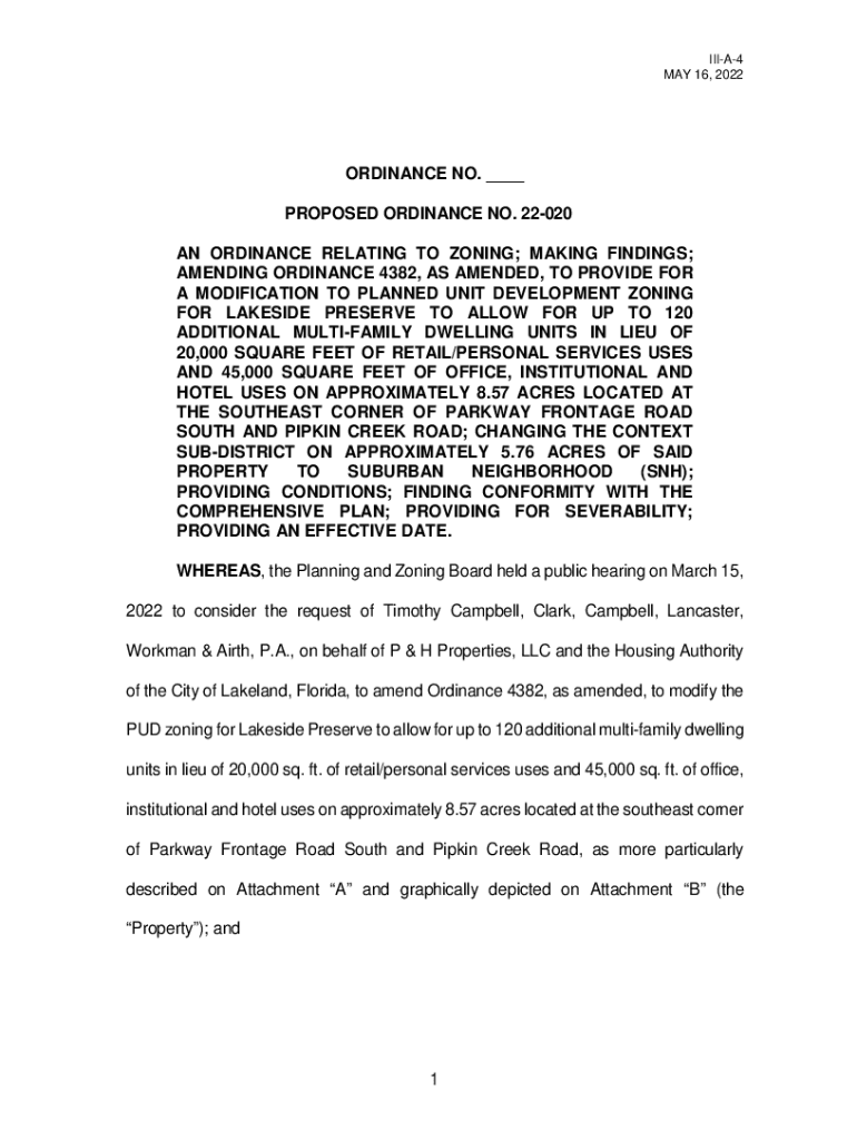 Fillable Online www.ourclark.comAgendaCenterViewFileINTRODUCTION OF PROPOSED ORDINANCE: 1. 20-14 ...