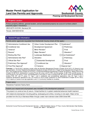 Fillable Online Master Permit Application for Land Use Permits and ...