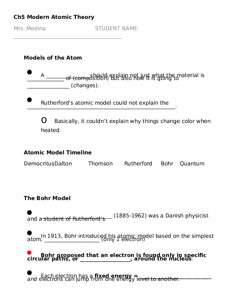 The Modern Atomic Theory Assignment and Quiz FlashcardsQuizlet - schoolwires henry k12 ga Doc ...