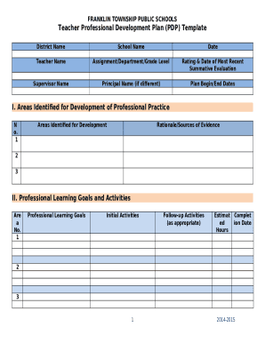 www.nj.govpdpipdpOptional Teacher PDP Template and Sample - Government ...