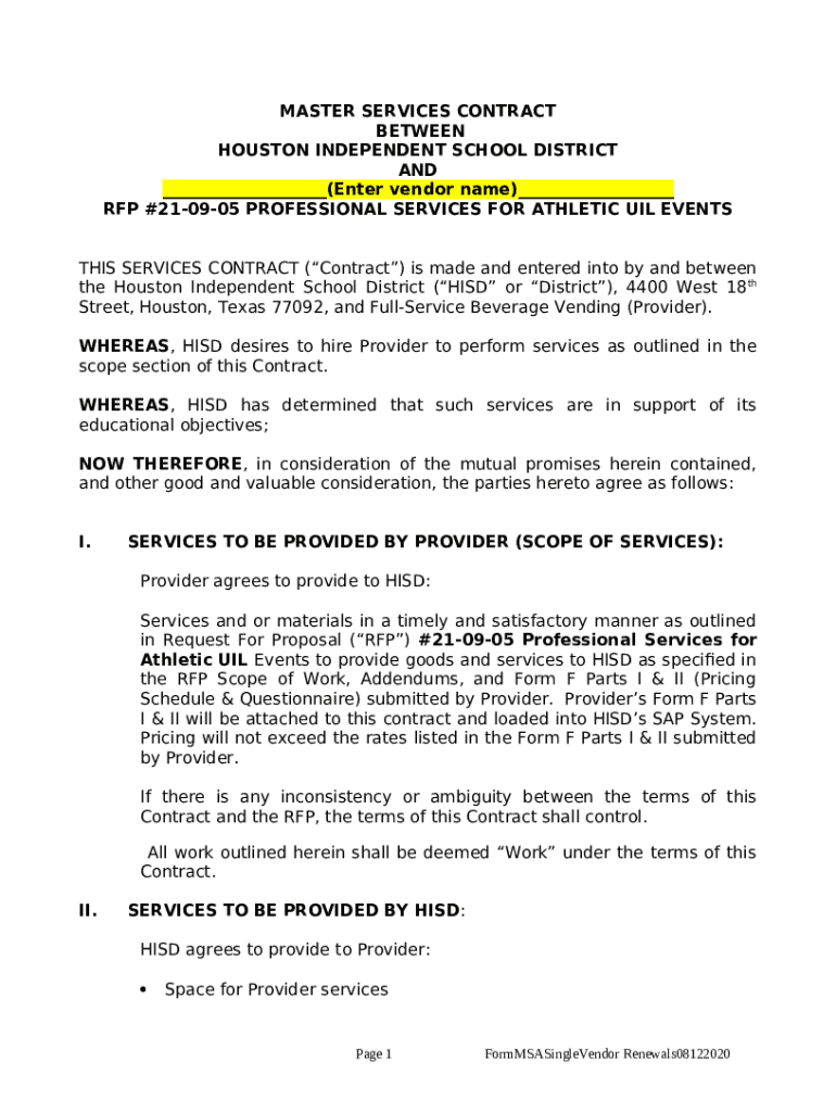 Project Services Agreement: Definition & Sample Doc Template | pdfFiller