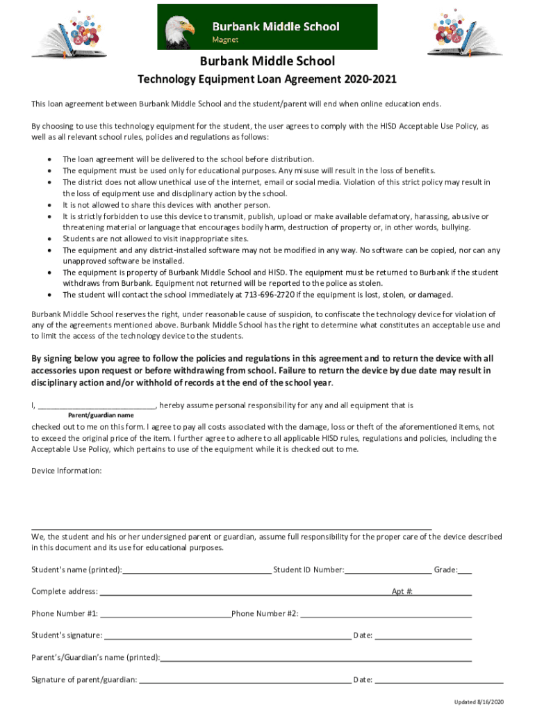 Fillable Online PowerUp Laptop Forms / Laptop Loan Agreement Forms Fax ...