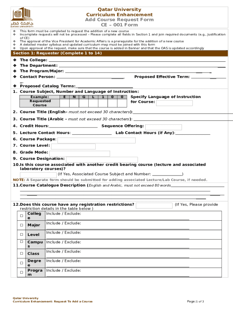 ADD a Course Request Doc Template | pdfFiller