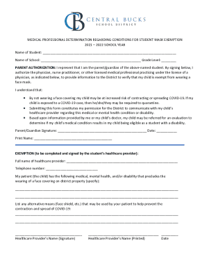 Fillable Online CB Student Mask Exemption Form 2021-2022.pdf Fax Email ...