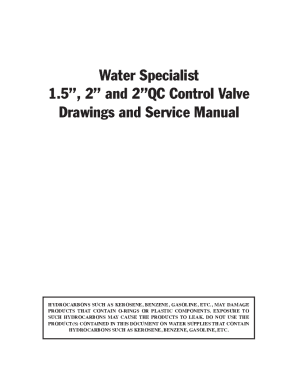 Fillable Online Water Specialist 1.5, 2 and 2QC Control Valve Drawings ...