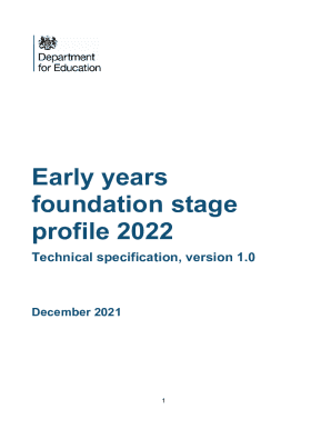 Fillable Online Early years foundation stage profile handbook - GOV ...