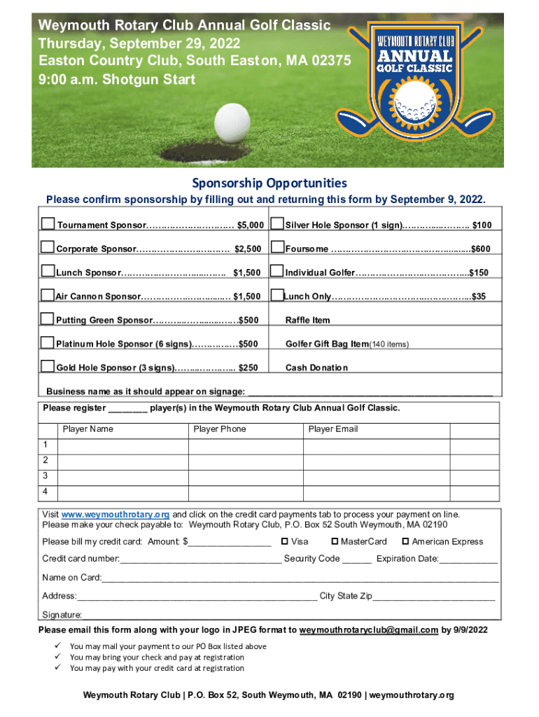 Fillable Online Please confirm sponsorship by filling out the enclosed ...