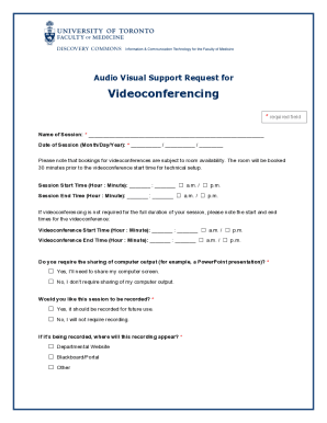 Fillable Online VC request form - dc.med.utoronto.ca Fax Email Print ...