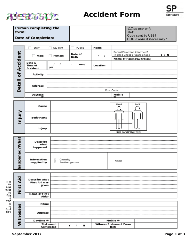 Accident Report - UEA. Sport Doc Template | pdfFiller