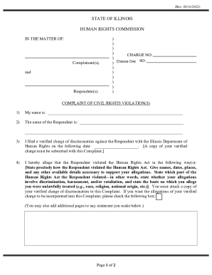 Fillable Online www2 illinois Your Rights Under the Illinois Human ...