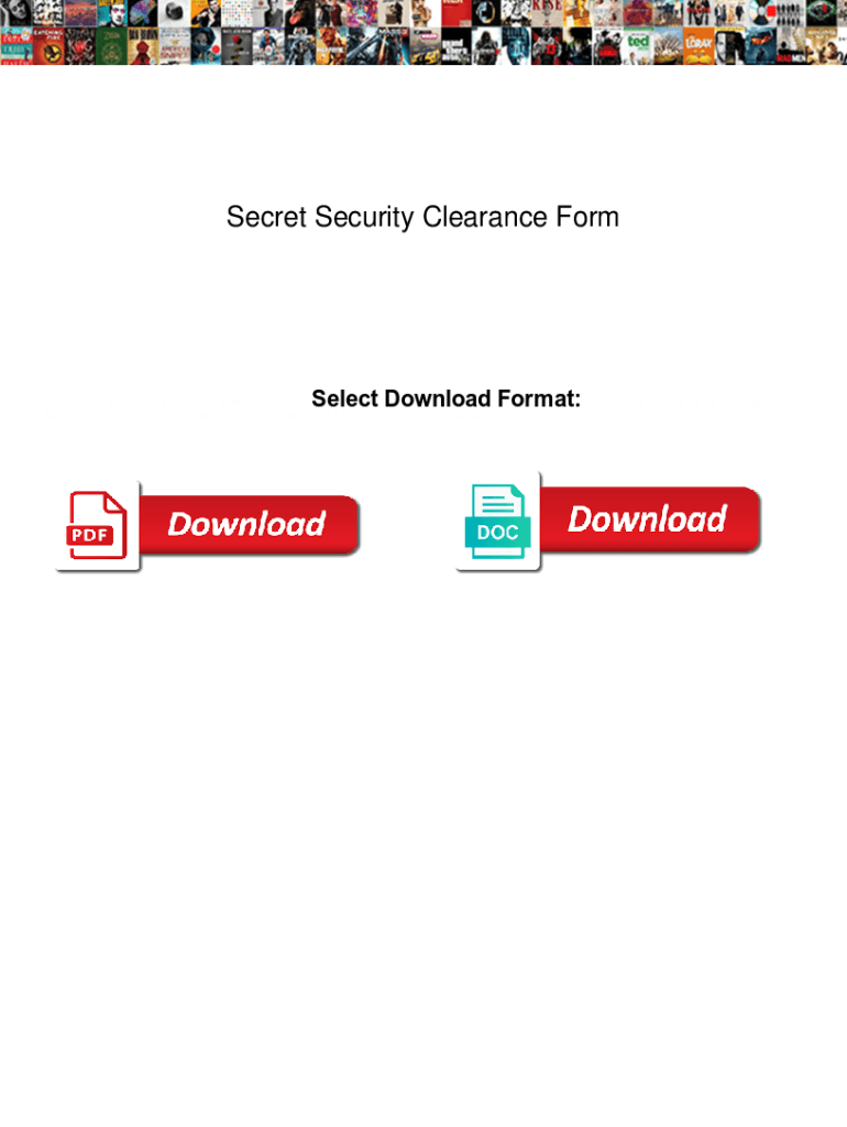 Fillable Online Secret Security Clearance Form. Secret Security ...