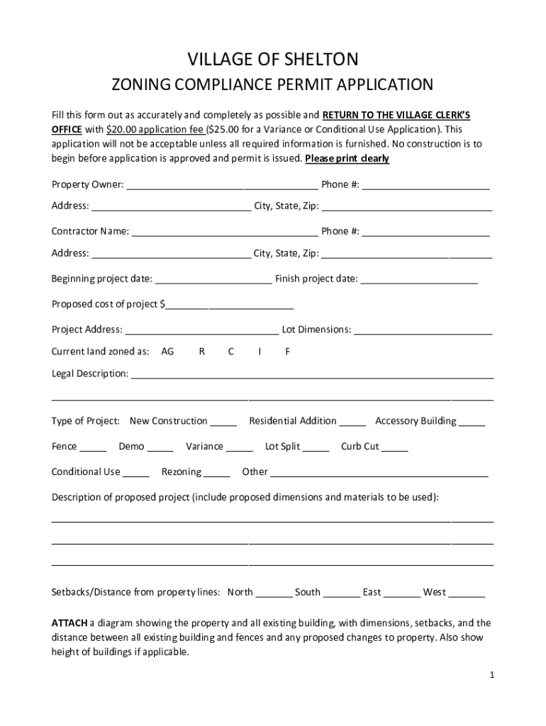 Fillable Online fill.ioZoningcomppmt-Zoning-Compliance-PermitFillable ...