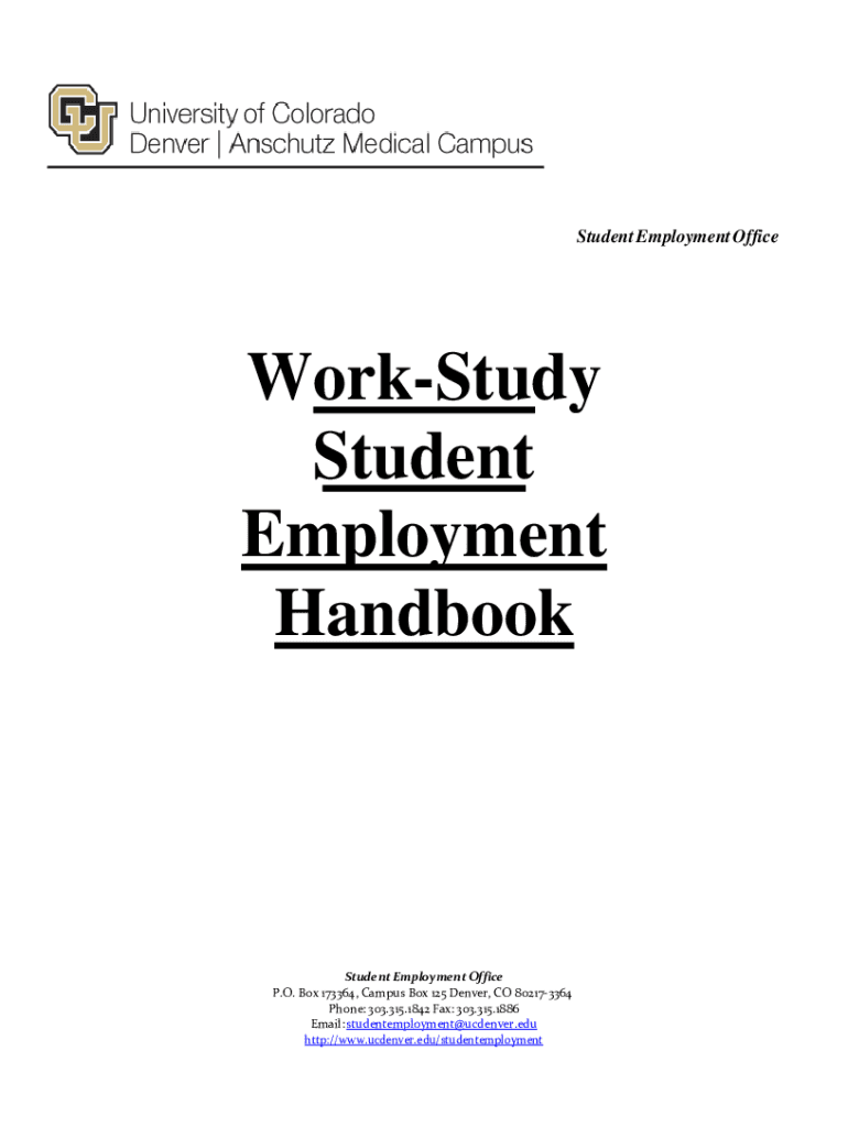 Fillable Online Work-Study Student Employment Handbook - University of ...
