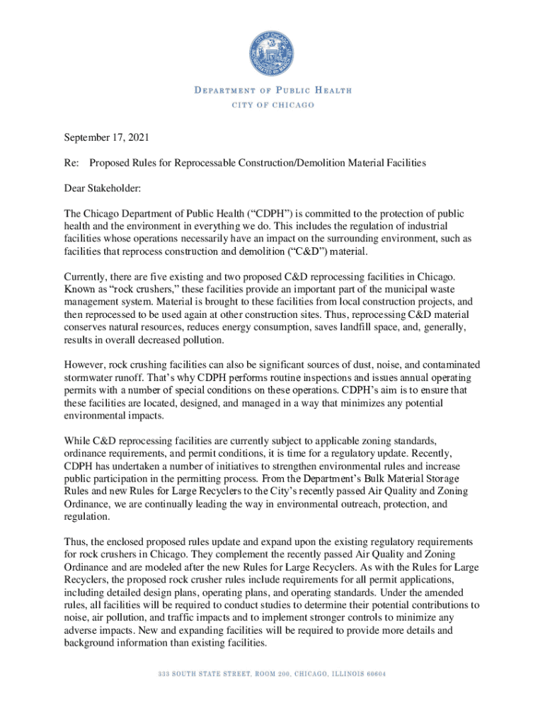 Fillable Online City of Chicago :: Environmental Rules and Regulations ...