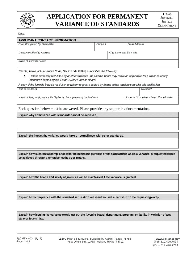 TJJD-GEN-002 Download PDF or Fill Online Application for ... Doc ...