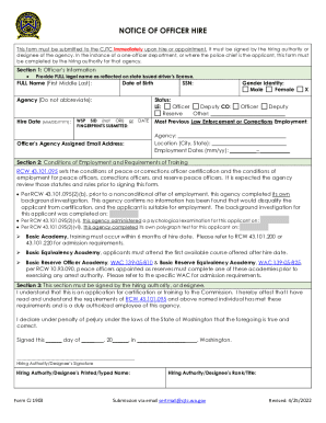 Fillable Online WASHINGTON STATE CRIMINAL JUSTICE TRAINING COMMISSION ...