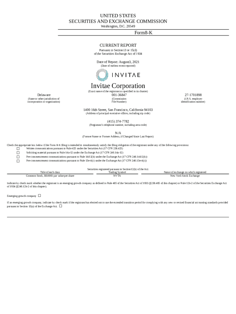 Invitae Corporation Doc Template | pdfFiller
