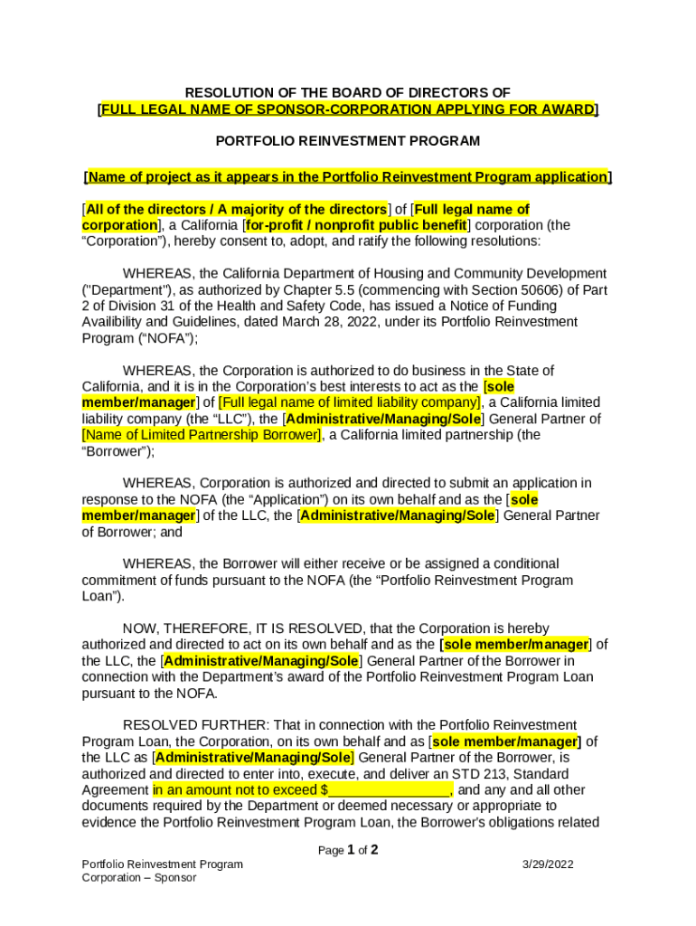 Resolution of a Company or Board of DirectorsResolution of a Company or ...