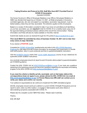 Fillable Online COVID-19 Testing Direction and Protocol for DOL Staff ...