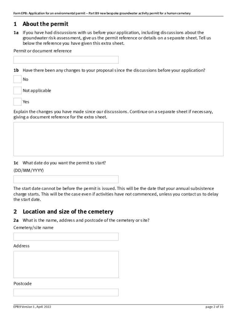 Fillable Online www.gov.ukgovernmentcollectionsEnvironmental permit application form: new ...