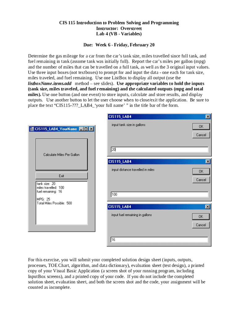 CIS 110Introduction to Computer and Ination Sciences Doc Template | pdfFiller