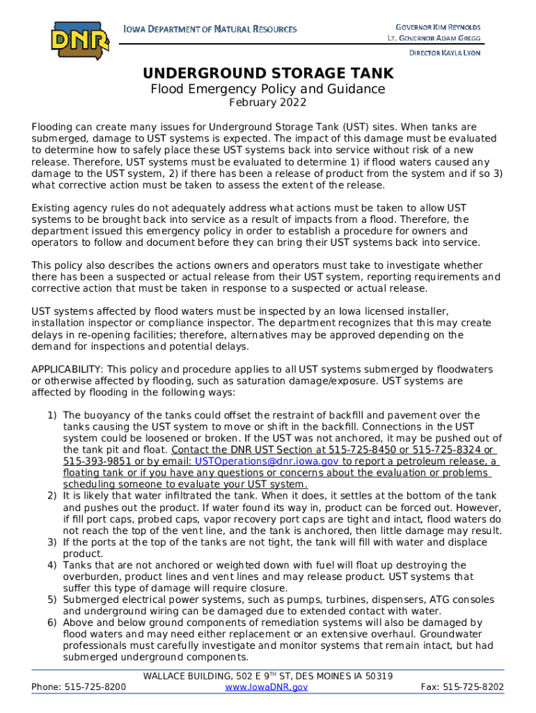 UNDERGROUND STORAGE TANK - Iowa Department of Natural Resources Doc ...