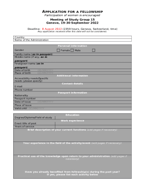 - Fellowship application. Bare template - No header Doc Template ...