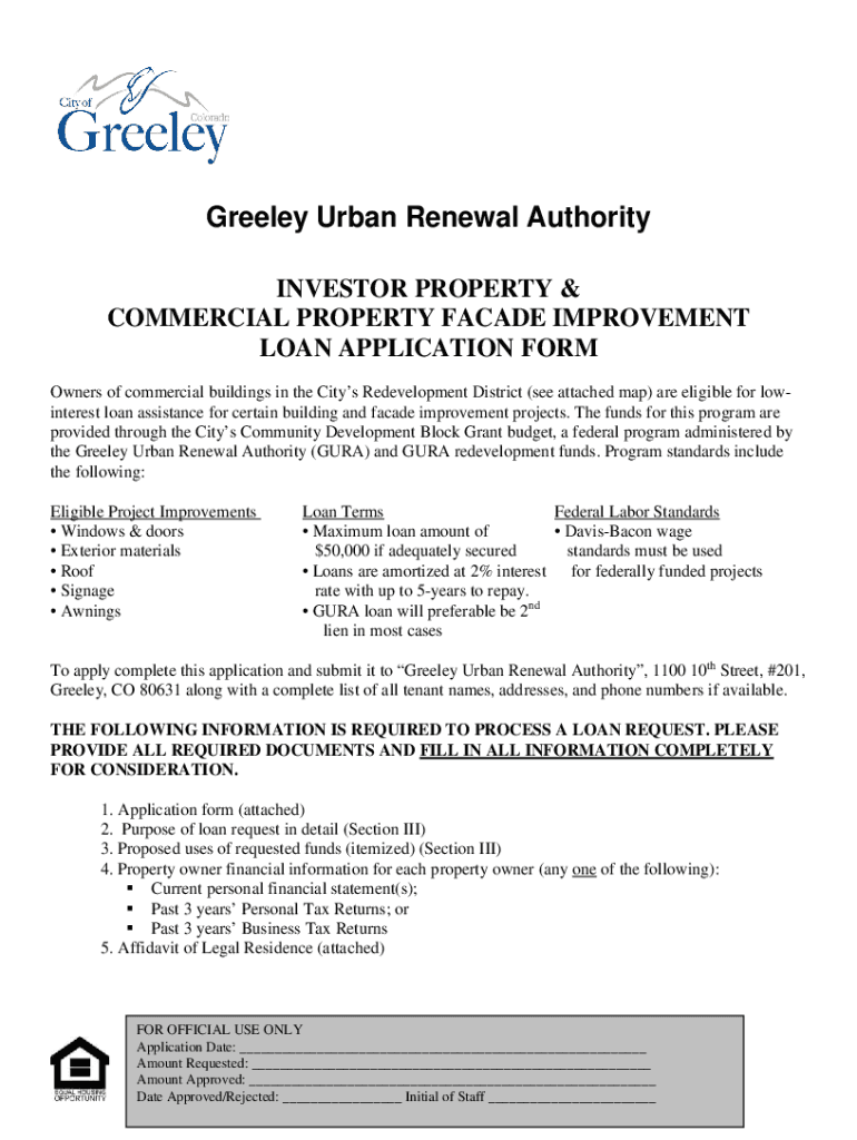 Fillable Online GURA Investor poperty & Facade Improvement Application Fax Email Print - pdfFiller
