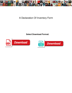 Fillable Online A Declaration Of Inventory Form. A Declaration Of ...
