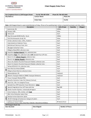 Fillable Online Client Supply Order Form. Client Supply Order Form Fax ...