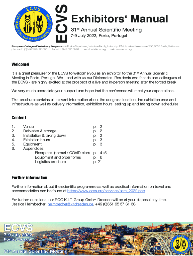 Fillable Online ECVS Exhibitors Manual Fax Email Print - pdfFiller