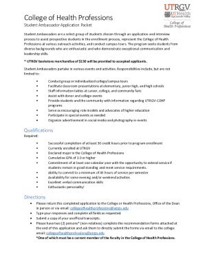 Fillable Online cfcc.eduambassadorsapplicationStudent Ambassador ...