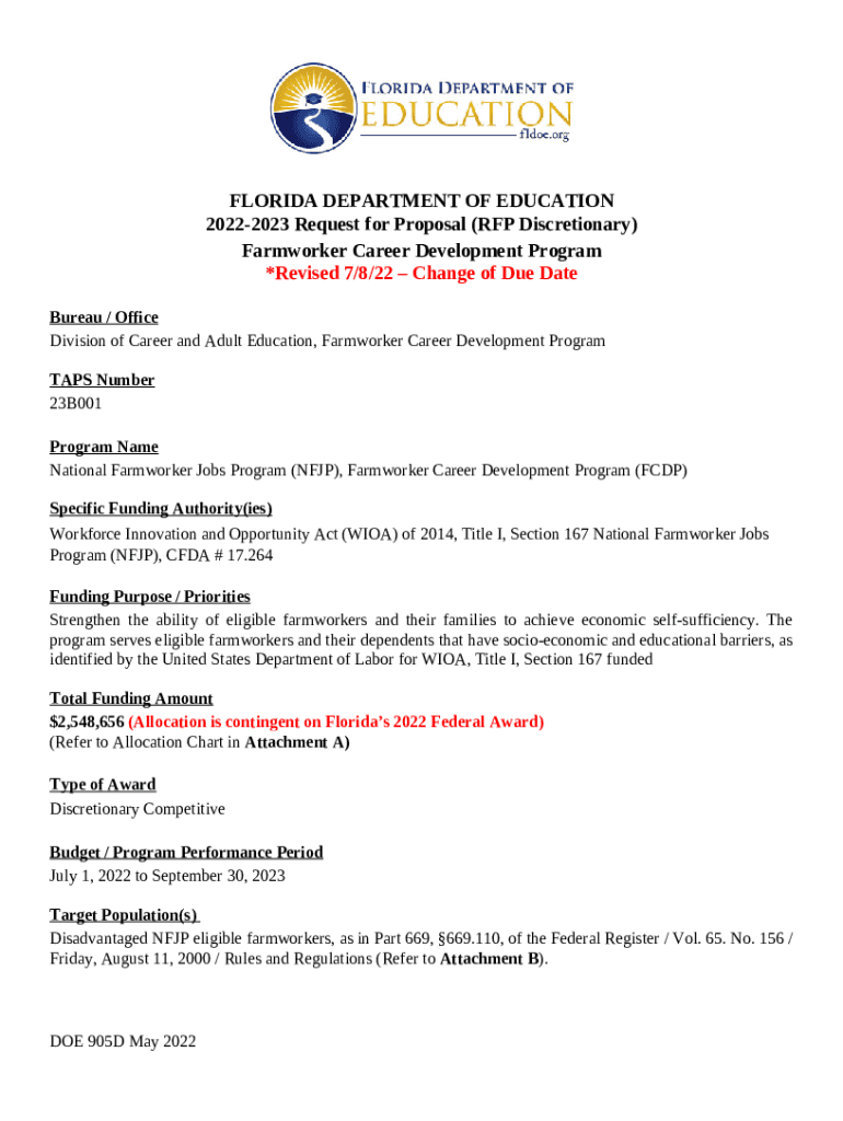 2022-23 Request for Proposal (RFP) - Florida Department of Education ...