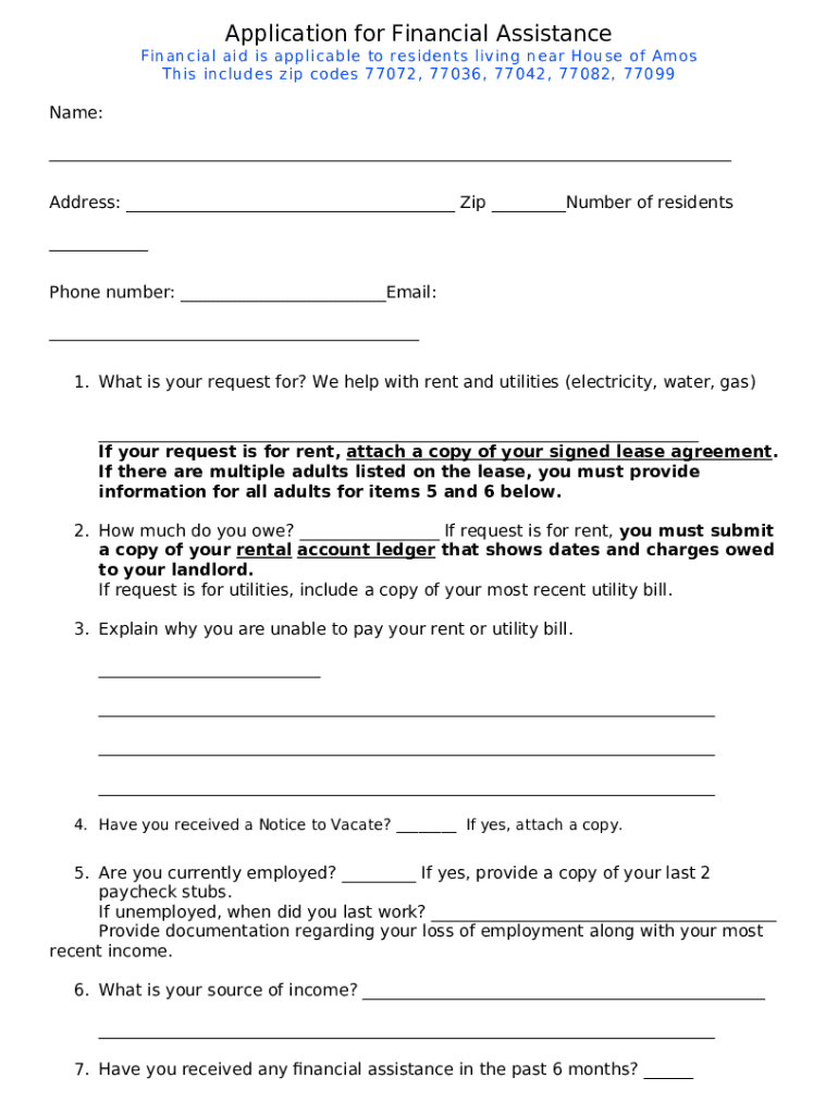 Application For Financial Assistance DocDroid Doc Template PdfFiller