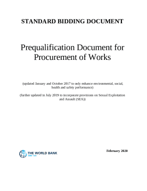 Prequalification Document for Procurement of Works - World Bank Doc Template | pdfFiller