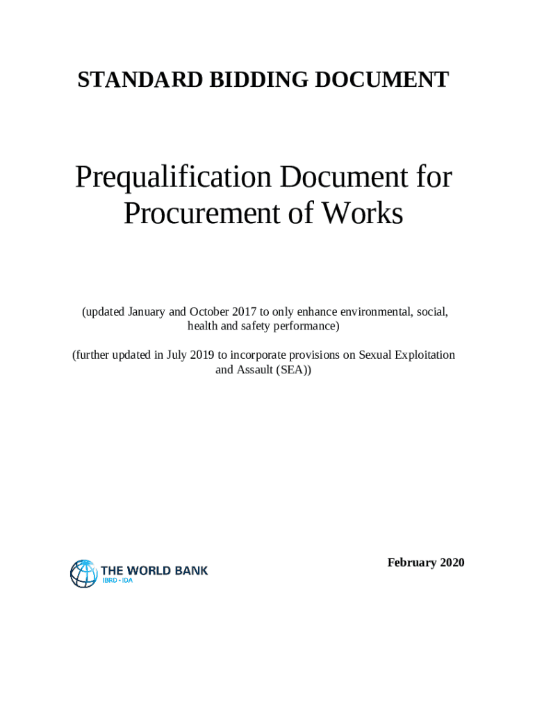 Prequalification Document for Procurement of Works - World Bank Doc ...
