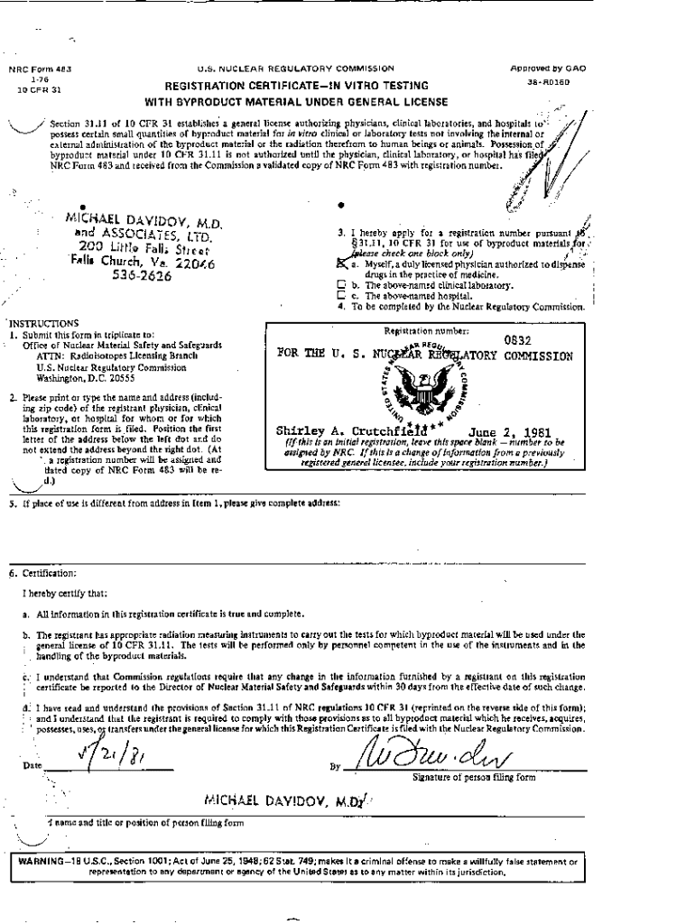 Fillable Online Registration Certificate for In-Vitro Testing for ...